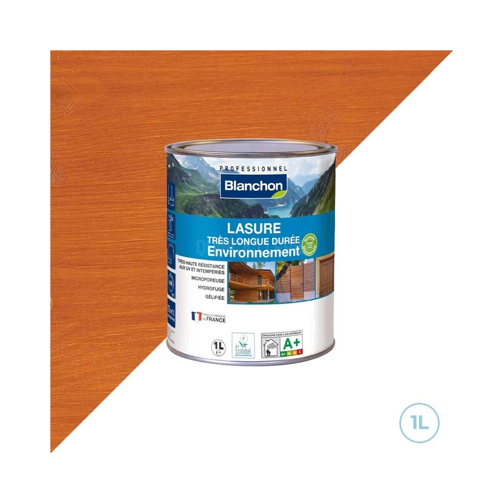 🚨 Blanchon lasure longue durée biosourcée chêne doré 1L - Protection durable et écologique
