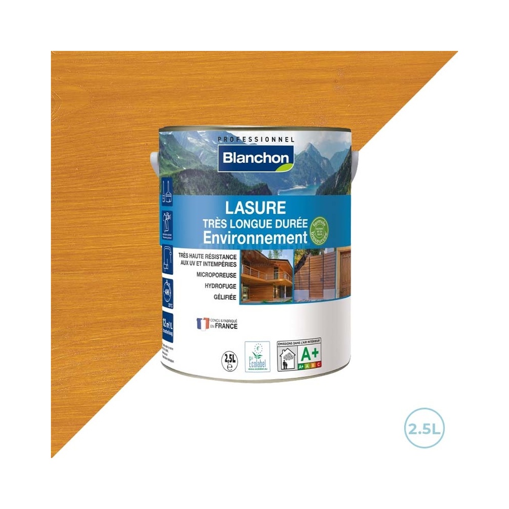 🥇 Blanchon lasure biosourcée très longue durée - Chêne clair 2,5L