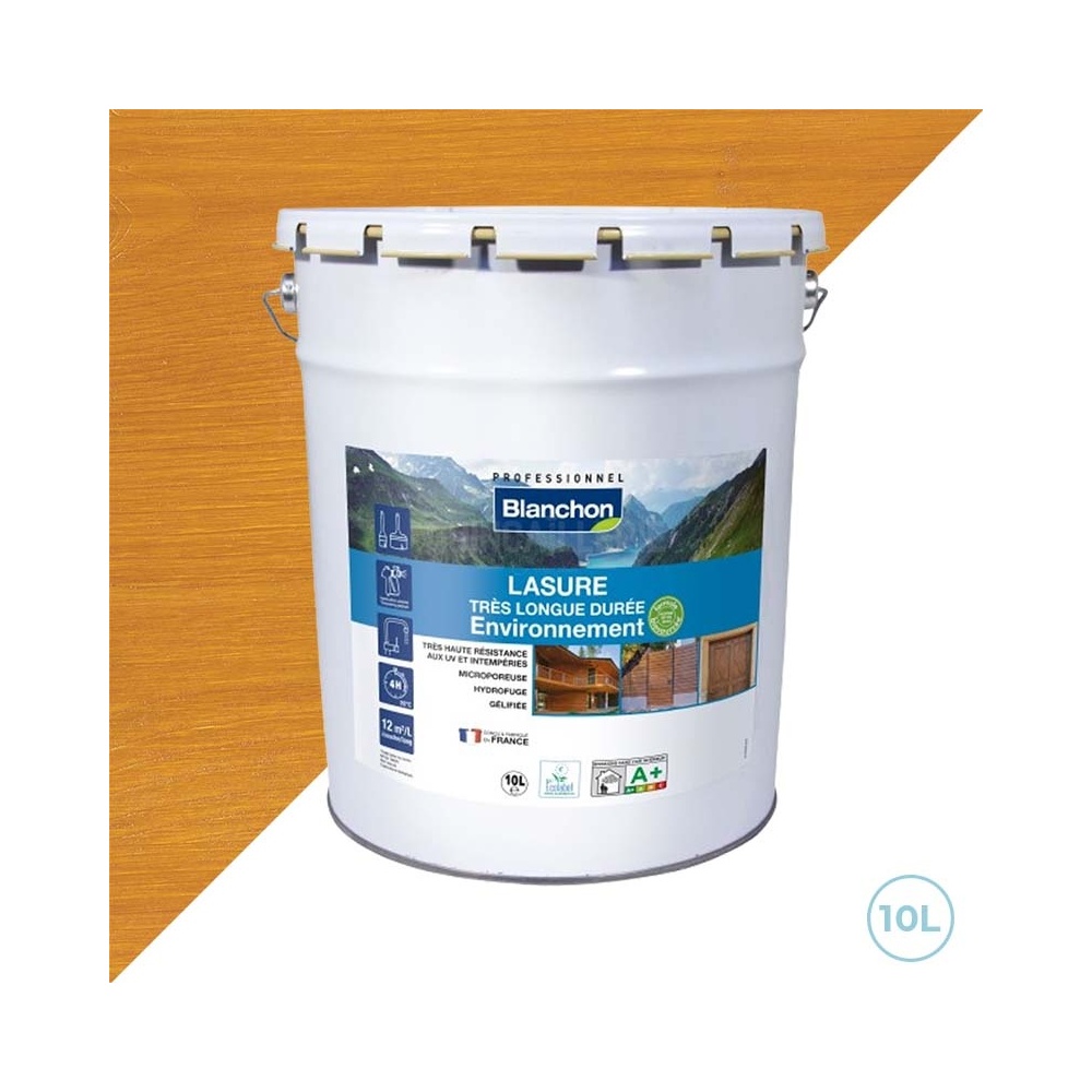 🥇 Lasure chêne clair extérieur bio Blanchon 10L - Protection durable et écologique