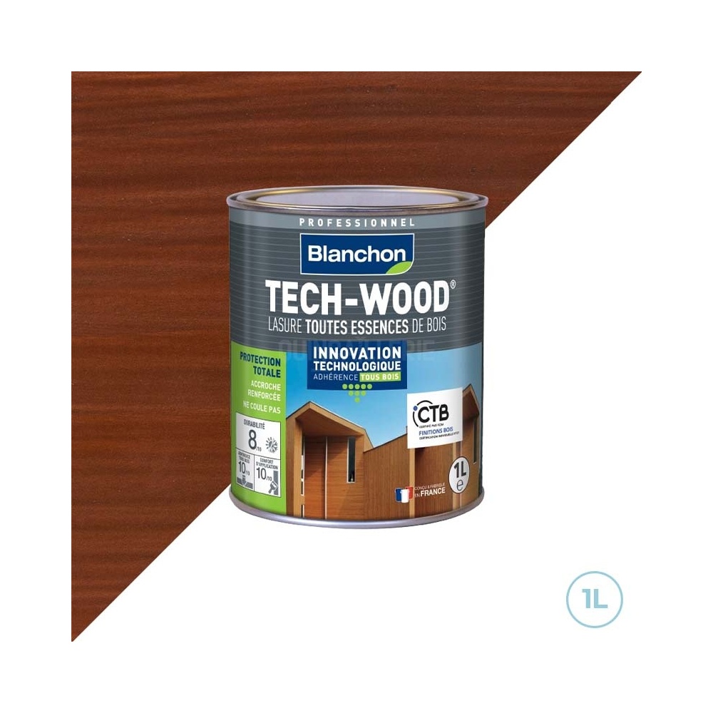 🥇 Lasure tech-wood Blanchon chêne moyen 1L | Protection élégante pour ...