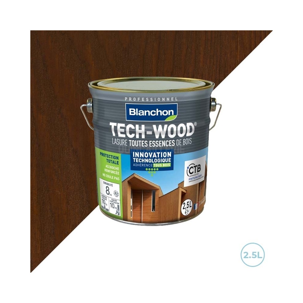 🔥 Blanchon lasure tech-wood chêne foncé 2,5L - Protégez et valorisez ...